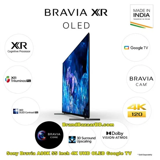 Sony Bravia A80K 55 Inch 4K UHD OLED HDR Android Google TV